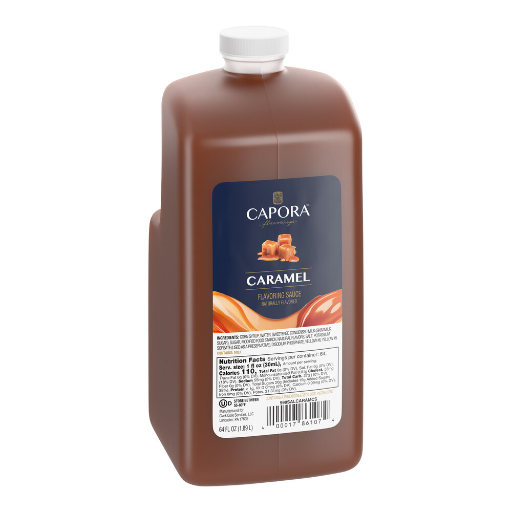 Capora Caramel Flavoring Sauce 64 fl. oz. - 6/Case