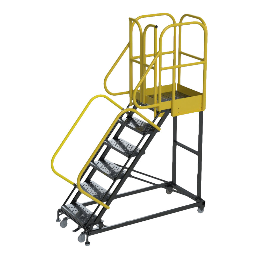 Ballymore Pro-Line Series 6-Step Extra Heavy-Duty Rolling Safety Ladder ...