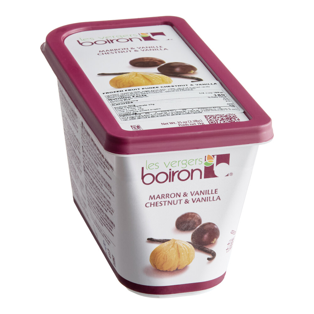Les Vergers Boiron Chestnut and Vanilla Puree 2.2 lb. - 3/Case