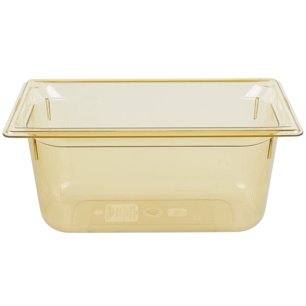 Vollrath 9036410 Super Pan® 1/3 Size Amber High Heat Plastic Food Pan ...