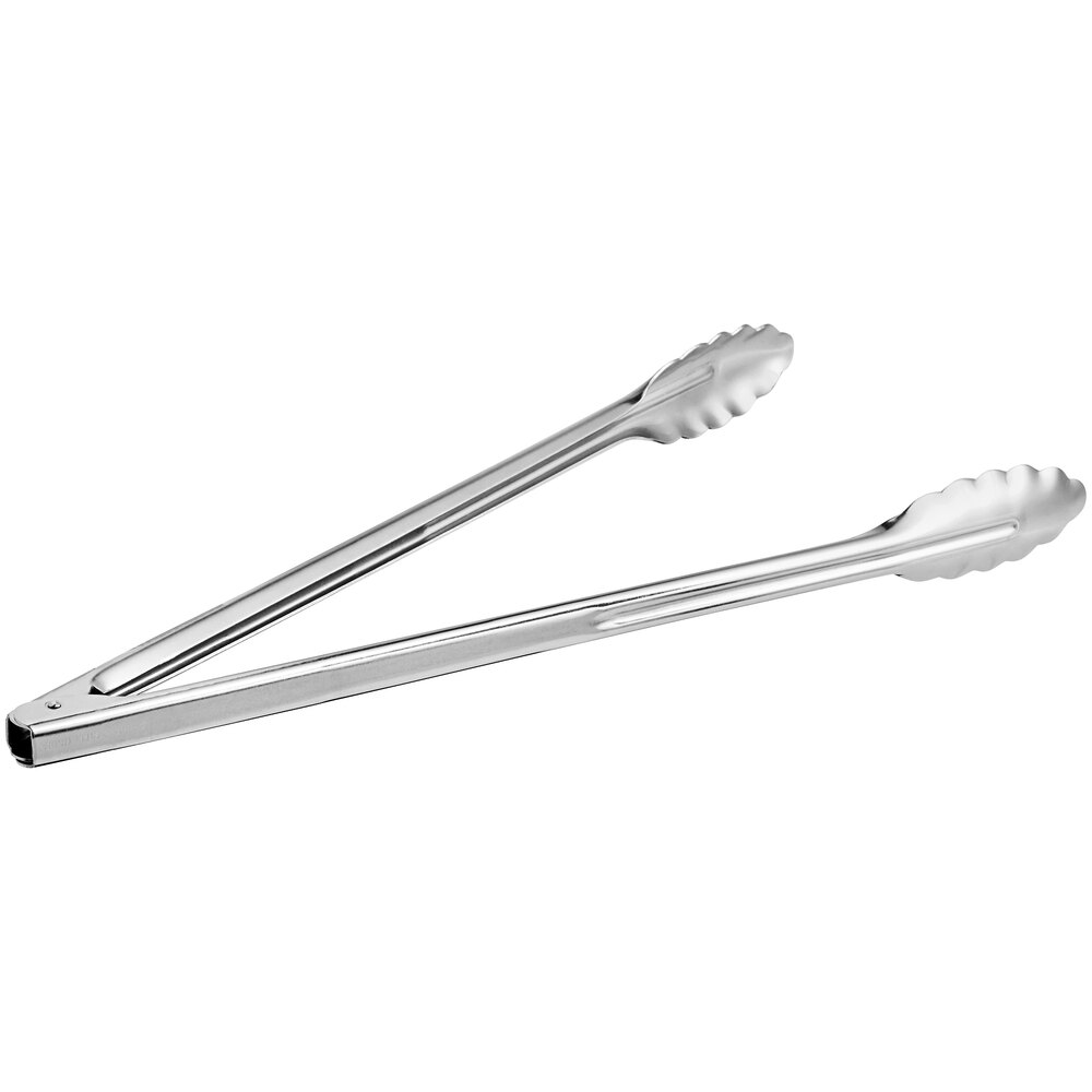 Choice 16" Extra Heavy-Duty Stainless Steel Utility Tongs - 12/Case