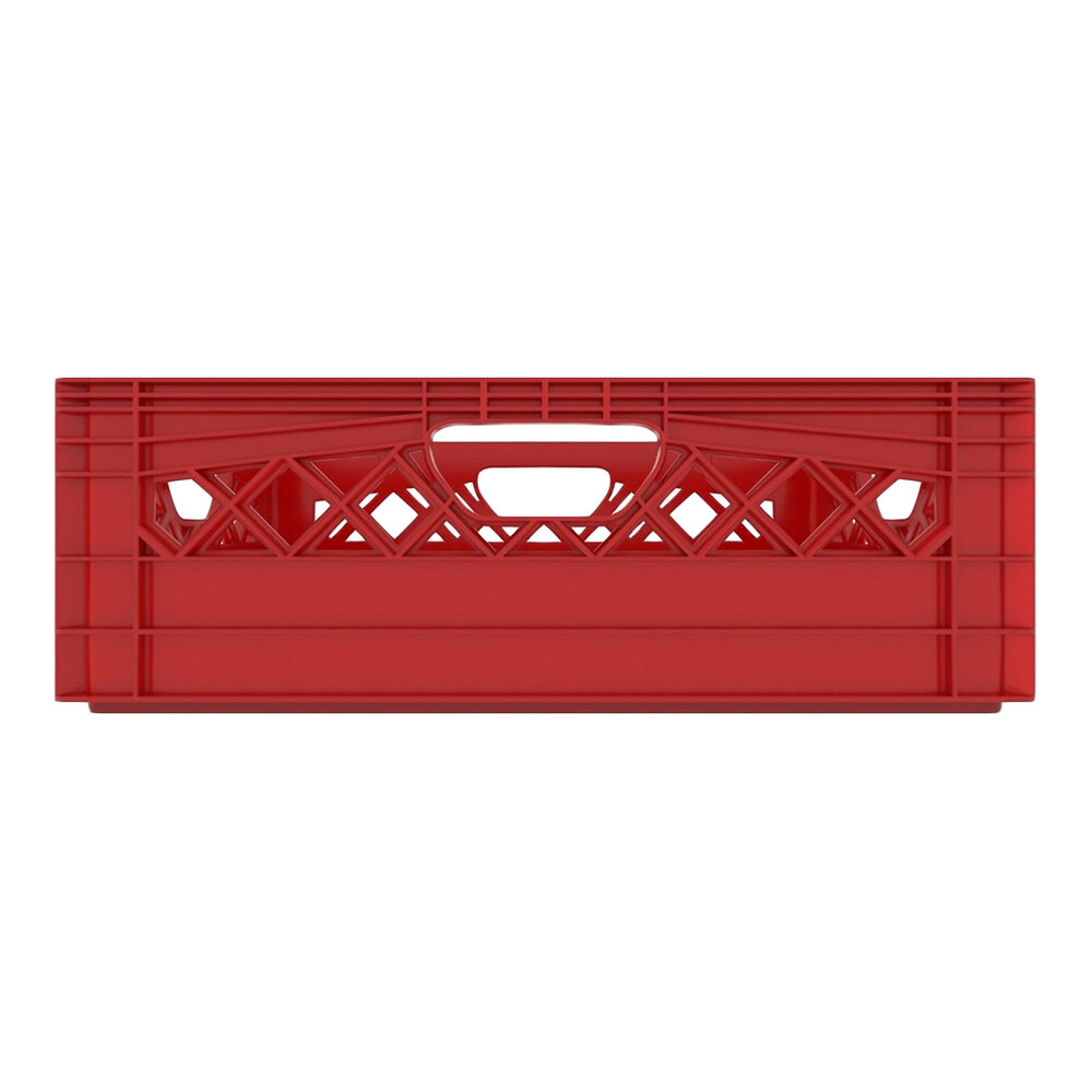 12 Qt. Red Rectangular Milk Crate - 19" x 13" x 6 1/2"