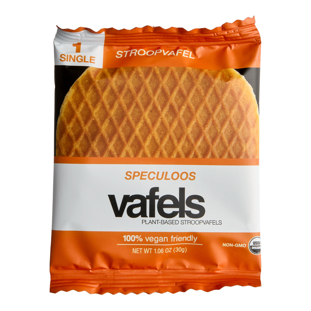 Vafels Individually Wrapped Vegan Speculoos Stroopwafel 12-Count 1.06 ...