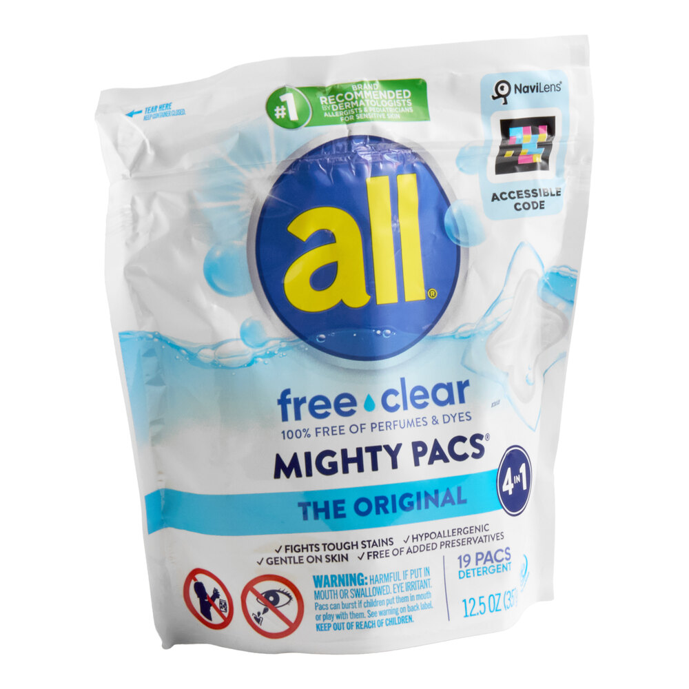 All Free Clear MIGHTY PACS 19-Count Laundry Detergent Pacs - 6/Case