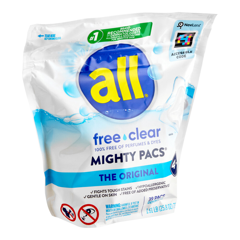 All Free Clear MIGHTY PACS 39-Count Laundry Detergent Pacs - 6/Case