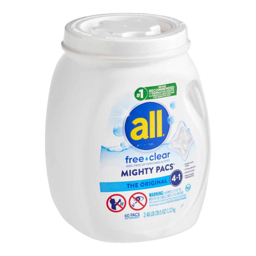All Free Clear MIGHTY PACS 60-Count Laundry Detergent Pacs - 4/Case