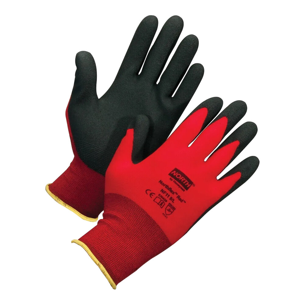 Honeywell North NorthFlex Red NF11/8M 15 Gauge PVC-Coated Nylon Glove ...