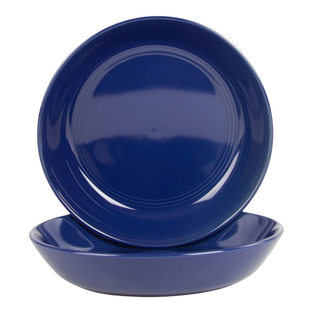 10 Strawberry Street Double Line 36 oz. Round Cobalt Blue Stoneware ...