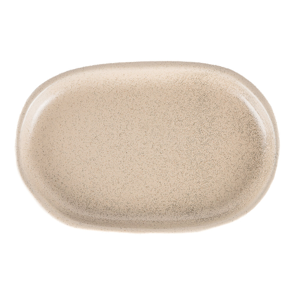 10 Strawberry Street Ginza 8 1/4" x 5 1/8" Oval Tan Stoneware Platter ...