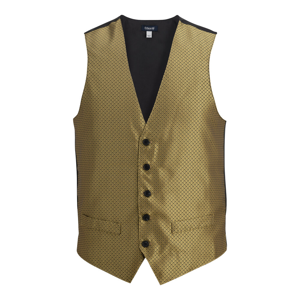 Edwards 4394 Men's Customizable Gold Brocade Diamond Pattern Server ...
