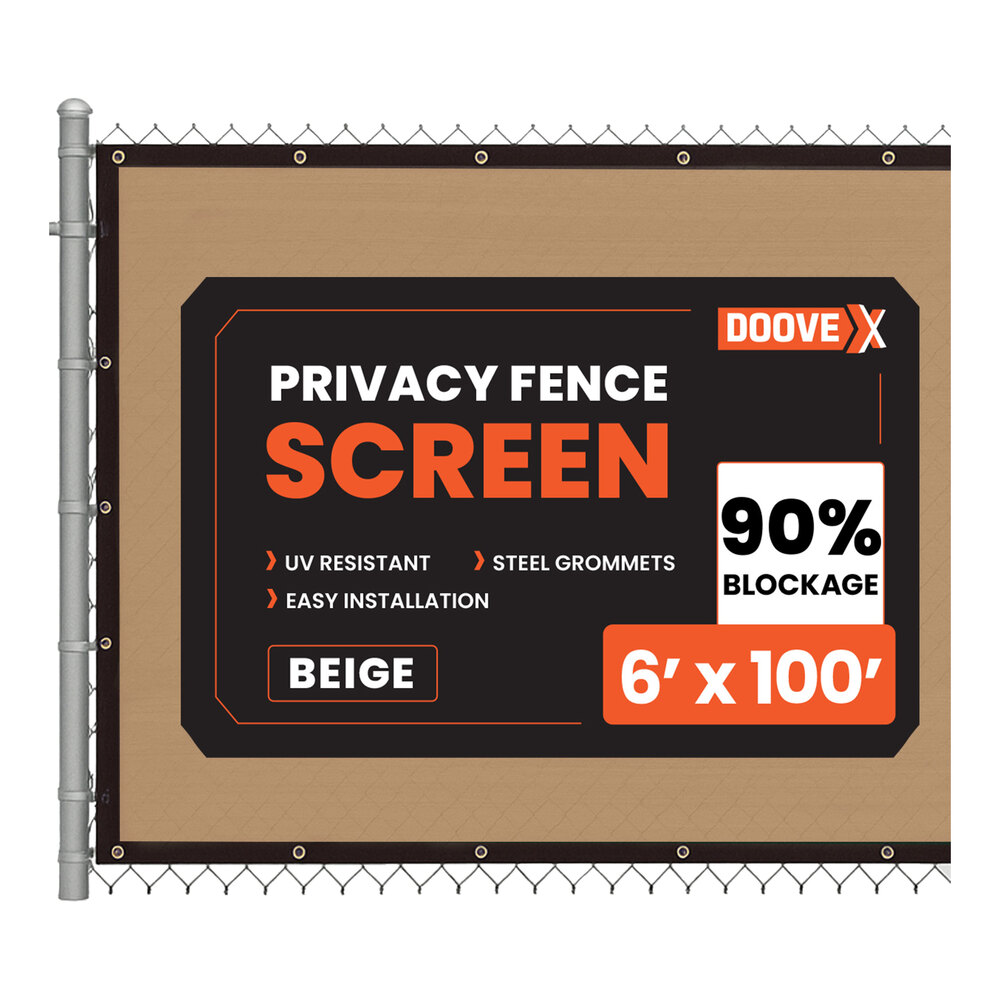 Doovex 6' x 100' Beige Polyethylene Mesh Privacy Fence DPBG-6100