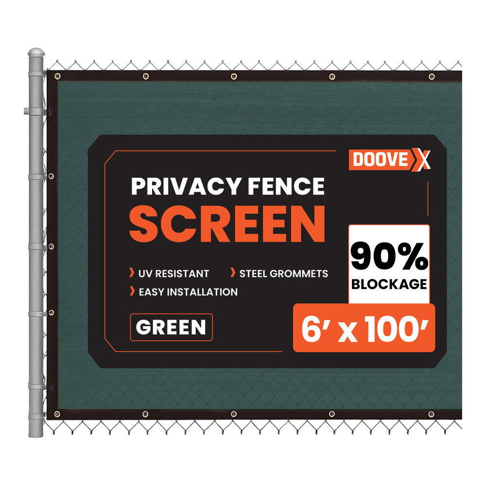Doovex 6' x 100' Green Polyethylene Mesh Privacy Fence DPGR-6100