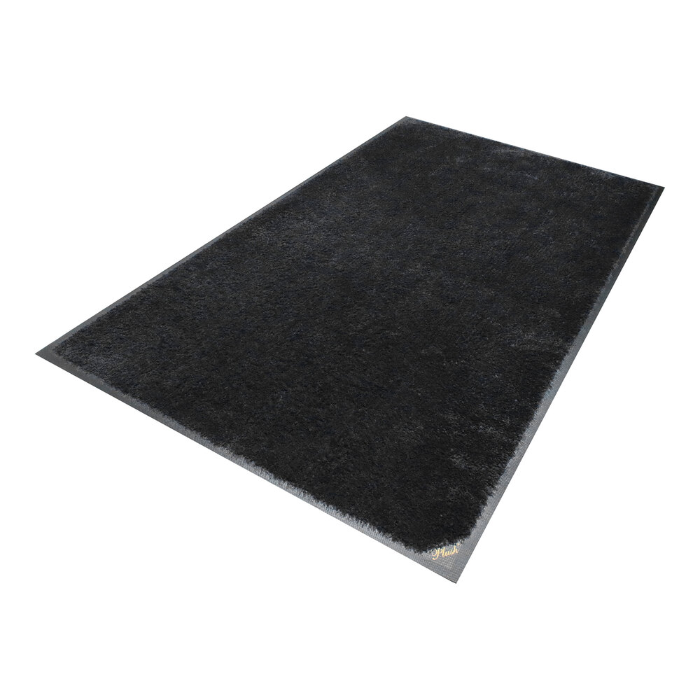 M+A Matting Classic Plush 1806635090 3' x 5' Black Mat with Universal ...