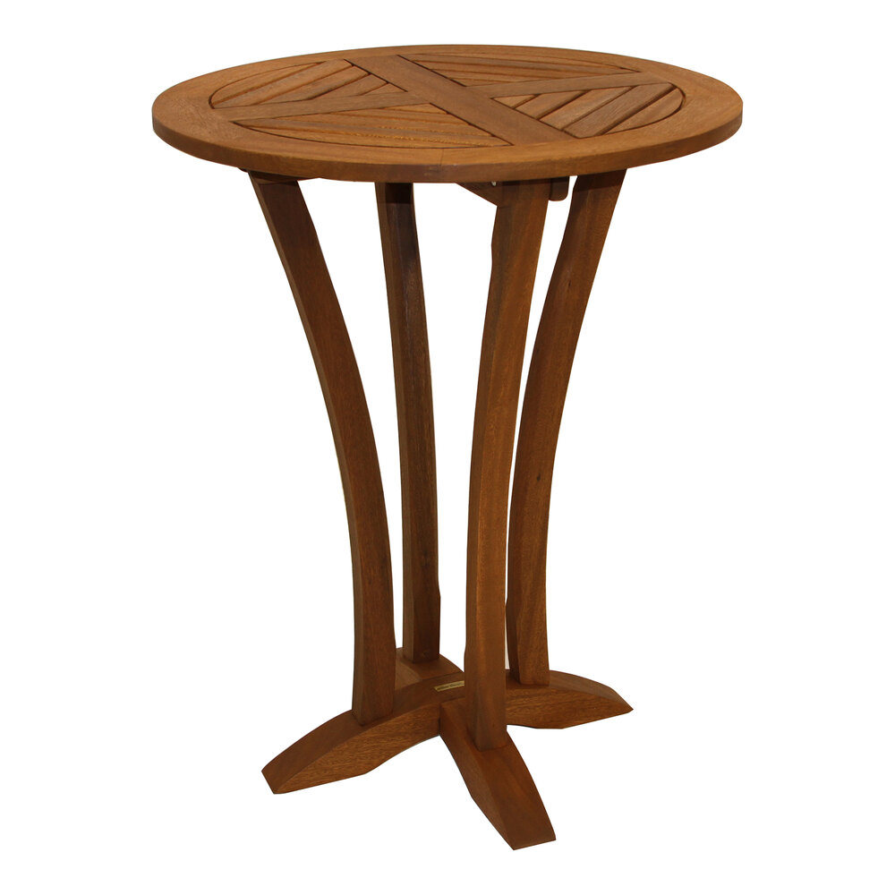 Outdoor Interiors 30" Round Eucalyptus Bar Table