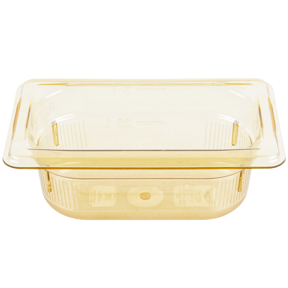 Vollrath 9092410 Super Pan® 1/9 Size Amber High Heat Plastic Food Pan ...