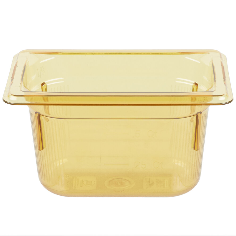 Vollrath 9094410 Super Pan® 1/9 Size Amber High Heat Plastic Food Pan ...