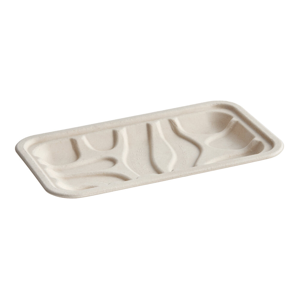 World Centric 8 5/16" x 4 7/8" x 11/16" Compostable Fiber Meat Tray ...