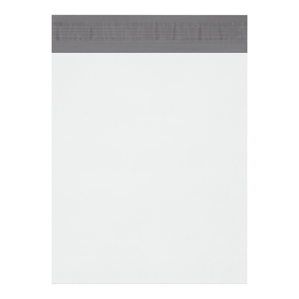 Lavex 11" x 4" x 13" 2.5 Mil White Expandable Polyethylene Mailer with ...