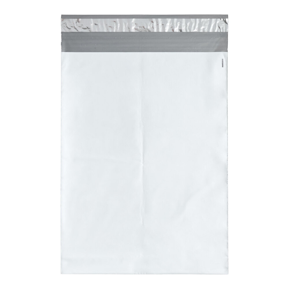 Lavex 13" x 4" x 16" 2.5 Mil White Expandable Polyethylene Mailer with ...