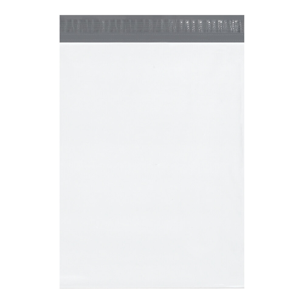 Lavex 15" x 4" x 20" 2.5 Mil White Expandable Polyethylene Mailer with ...