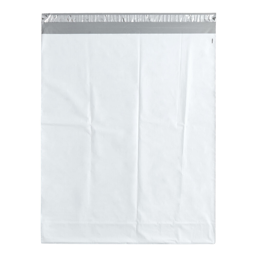 Lavex 15" x 4" x 20" 2.5 Mil White Expandable Polyethylene Mailer with ...