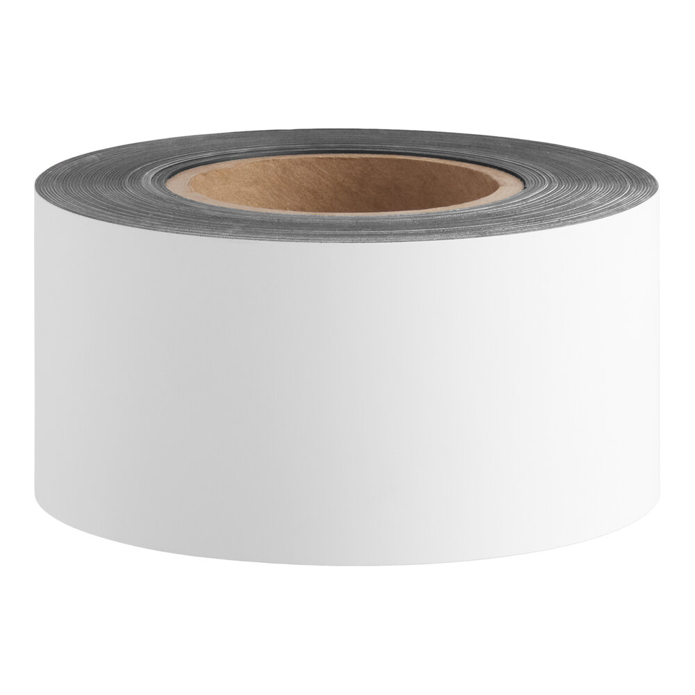 3" White Magnetic Write-On Label - 50' Roll