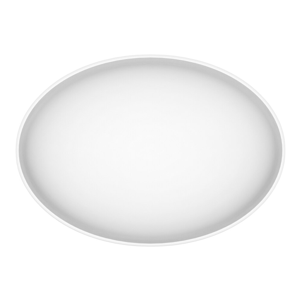 GET Roca Balance 14" x 10" Oval Gray Melamine Platter - 6/Case