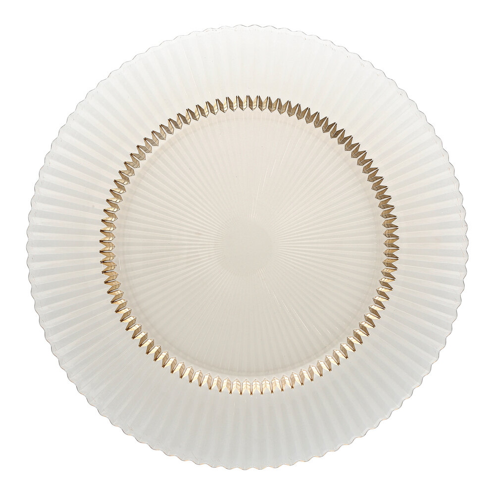 Zwiesel Fortessa Archie 10 5/8" Ginger Gold Round Glass Dinner Plate ...