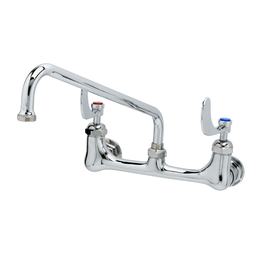 T&S B-2463 Wall Mount Mixing Faucet with 8" Adjustable Centers, 12 ...