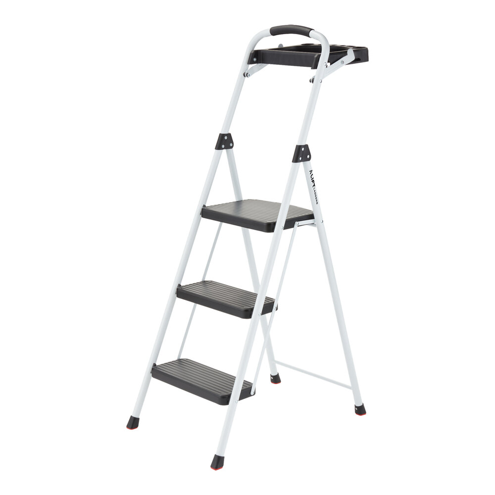 Lift Ladders Steel 3-Step Folding Project Step Stool with Tray LLS-3T-COM
