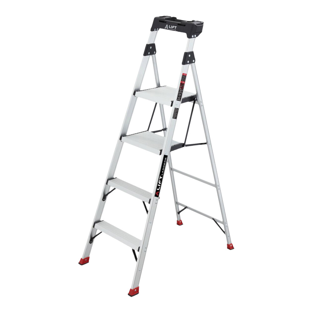 Lift Ladders Aluminum 4-Step Folding Hybrid Step Ladder LLA-5X-COM