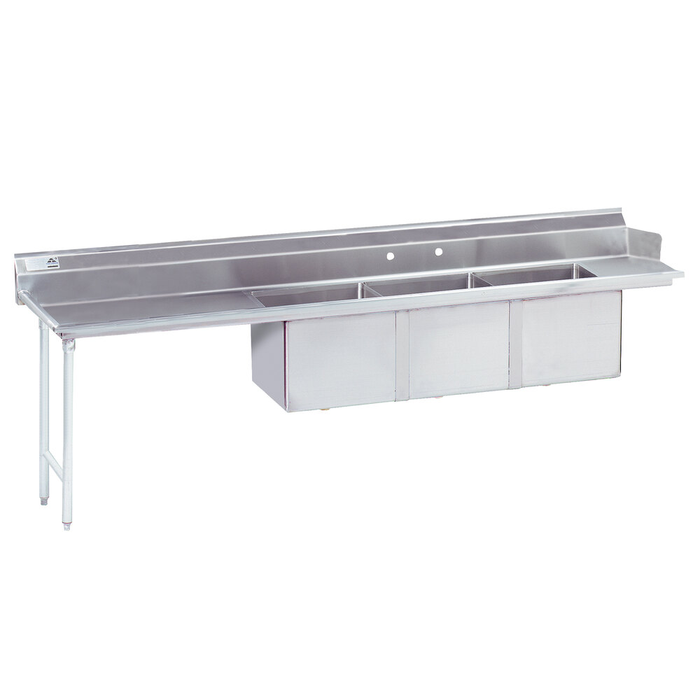 Advance Tabco DTC-3-1620-84X 7' Stainless Steel Soil Straight Dishtable ...
