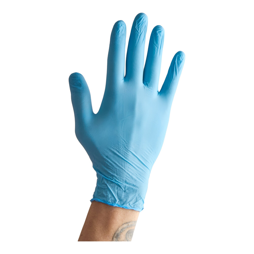 First Aid Only 21-026-001 Blue Nitrile Powder-Free Exam Gloves - Large ...