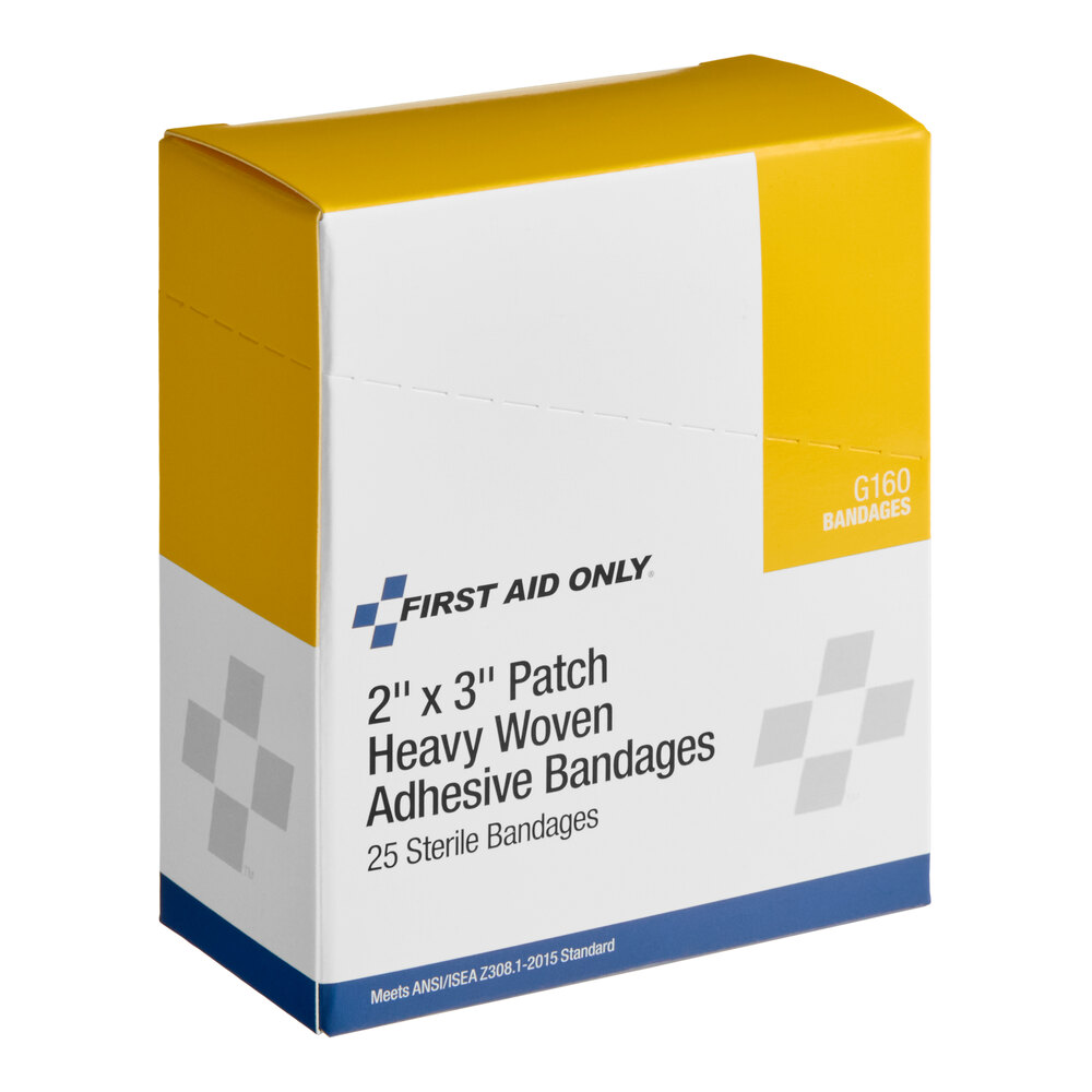 First Aid Only G160 2" x 3" Heavy-Woven Fabric Sterile Adhesive Patch ...