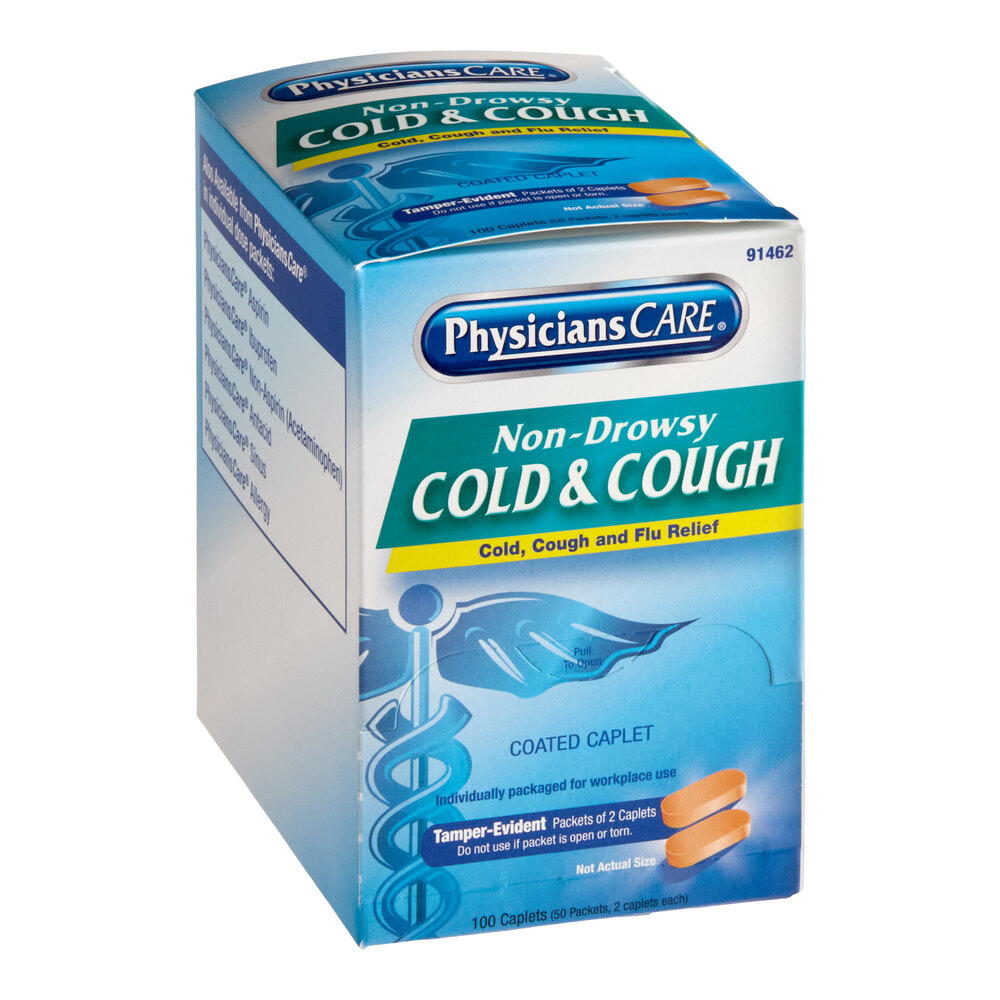 PhysiciansCare 91462-001 Non-Drowsy Cold and Cough Tablets - 1,200/Case