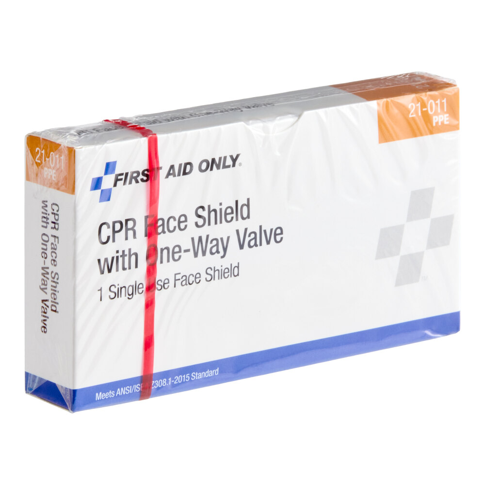 First Aid Only 21-011-002 Plastic CPR Mask with One-Way Valve - 60/Case
