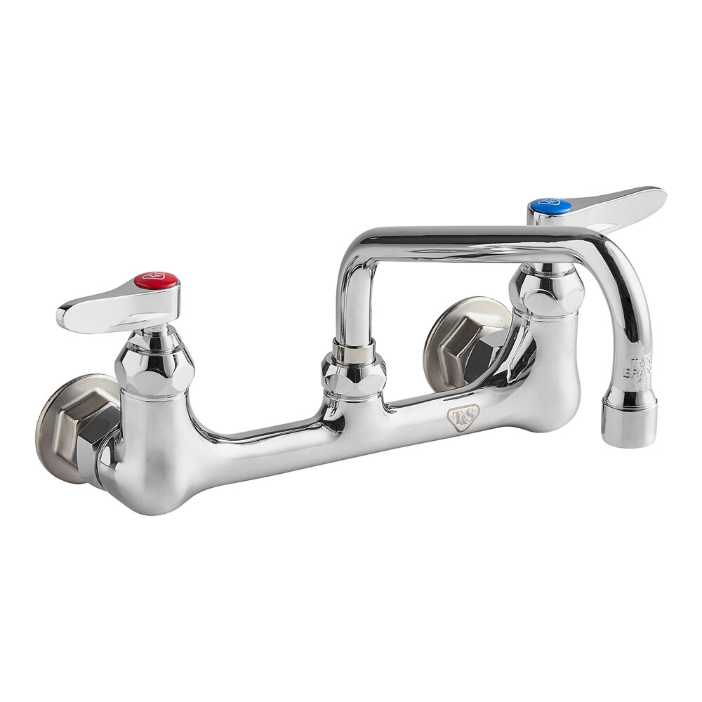 T&S B-2414 Wall Mount Mixing Faucet with 8" Adjustable Centers, 8 ...