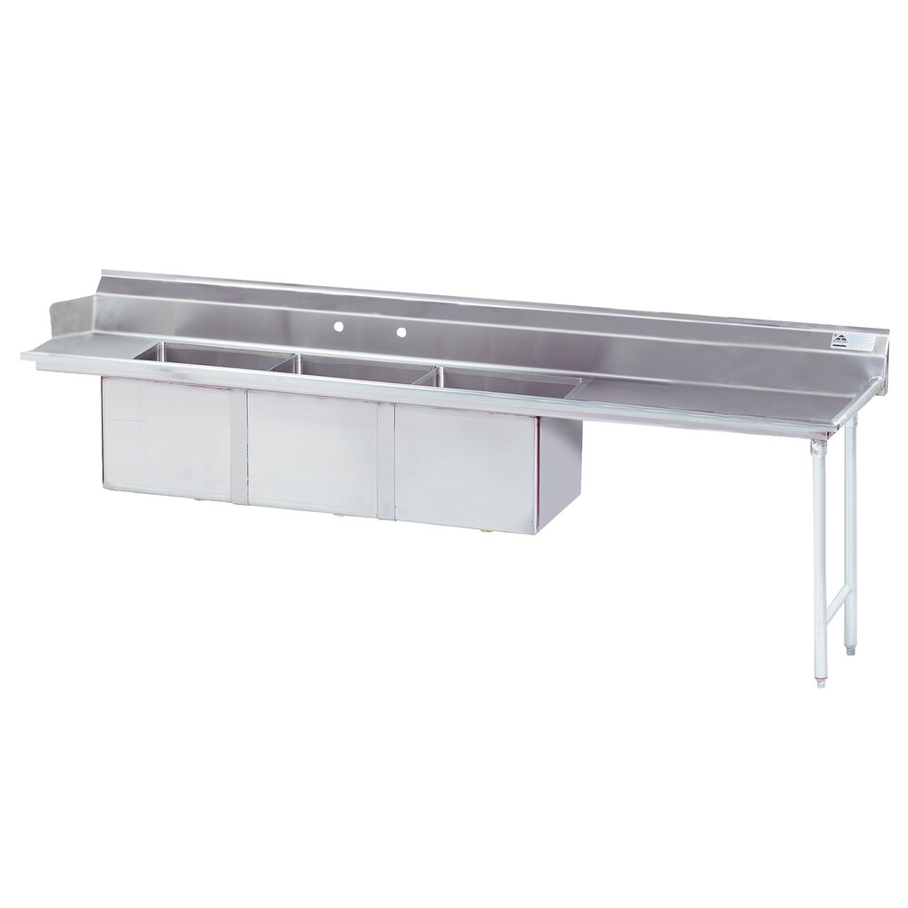 Advance Tabco DTC-3-2020-96 8' Stainless Steel Soil Straight Dishtable ...