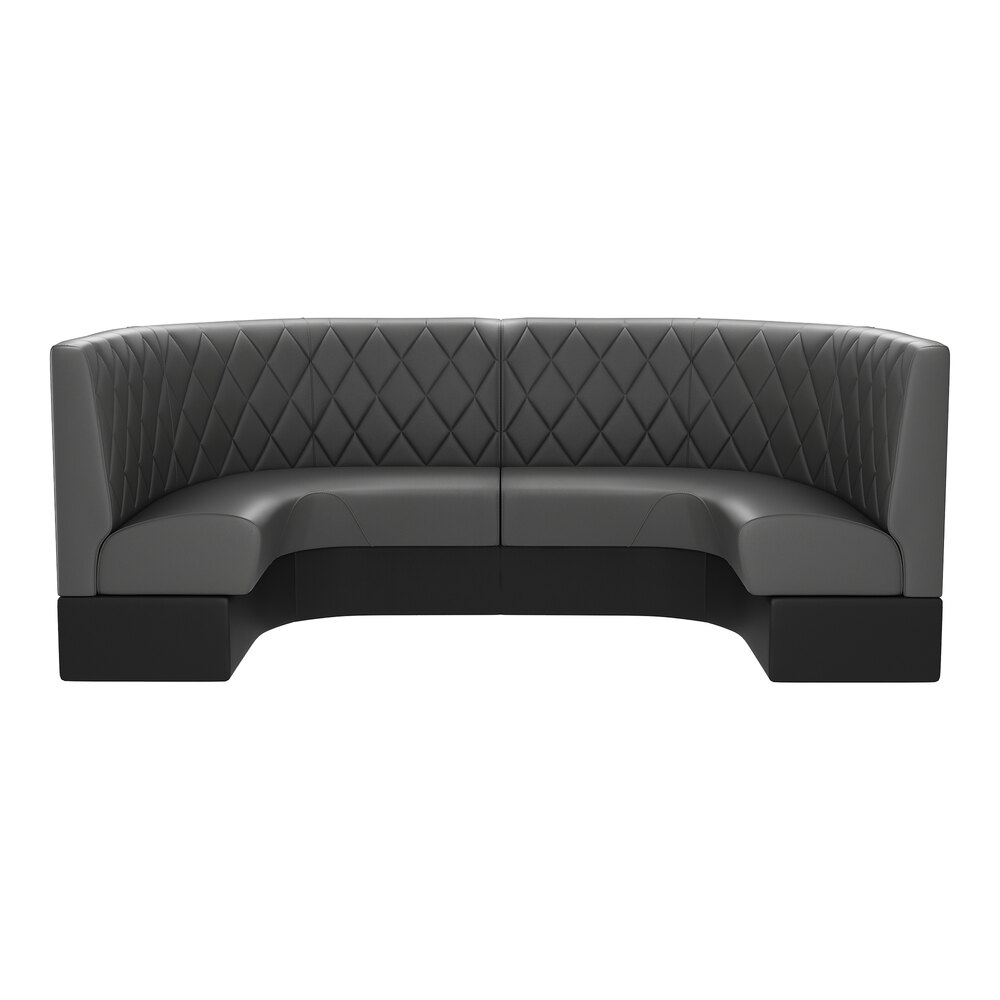 QA Group Cascade 96" Long Graphite Diamond Tufted 1/2 Circle Booth - 36 ...