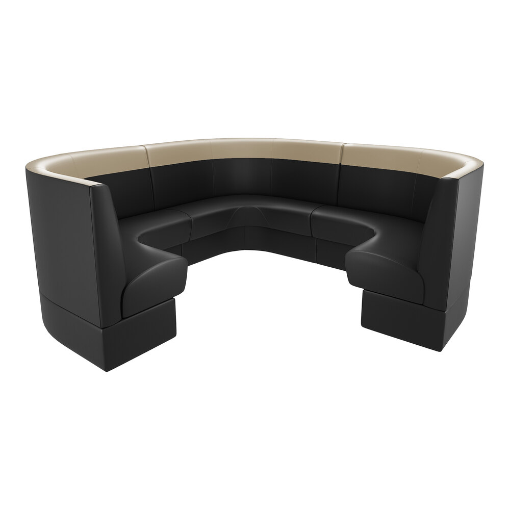 QA Group Cascade 144" Long Fawn Head Roll 3/4 Circle Booth - 36" High