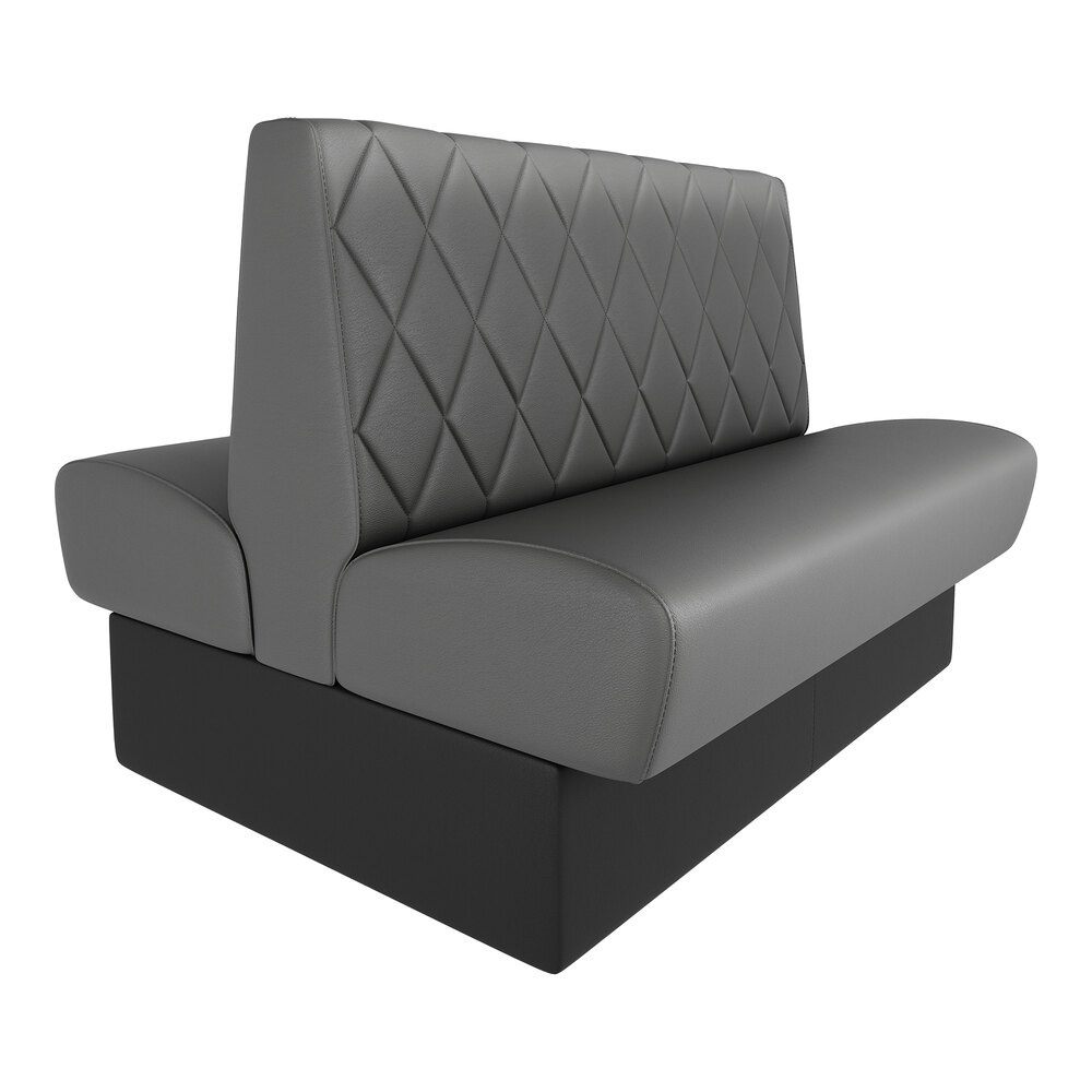 QA Group Cascade 60" Long Graphite Diamond Tufted Double Back Booth ...