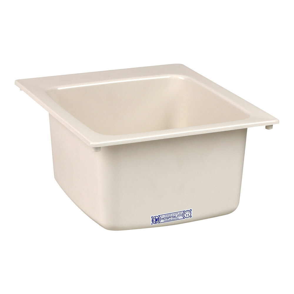 E.L. Mustee 11BT 17" x 20" Biscuit Fiberglass Drop-In Utility Sink with ...