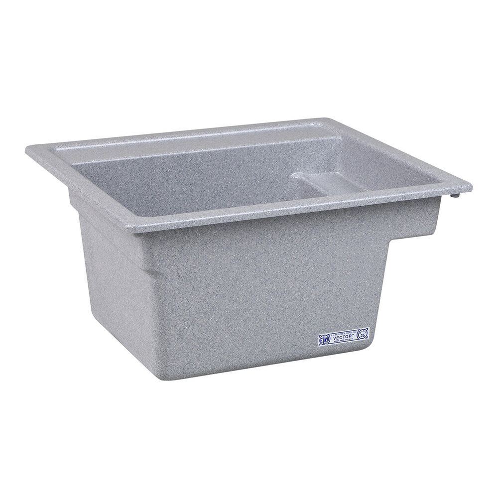 E.L. Mustee 25TW Vector 25" x 22" Twilight Fiberglass Drop-In Sink