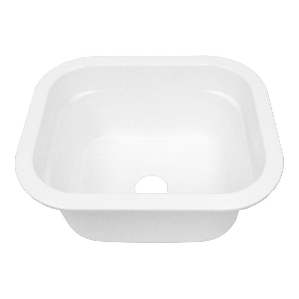 E.L. Mustee 2218 Vector 22" x 18" White Fiberglass Undermount / Drop-In ...