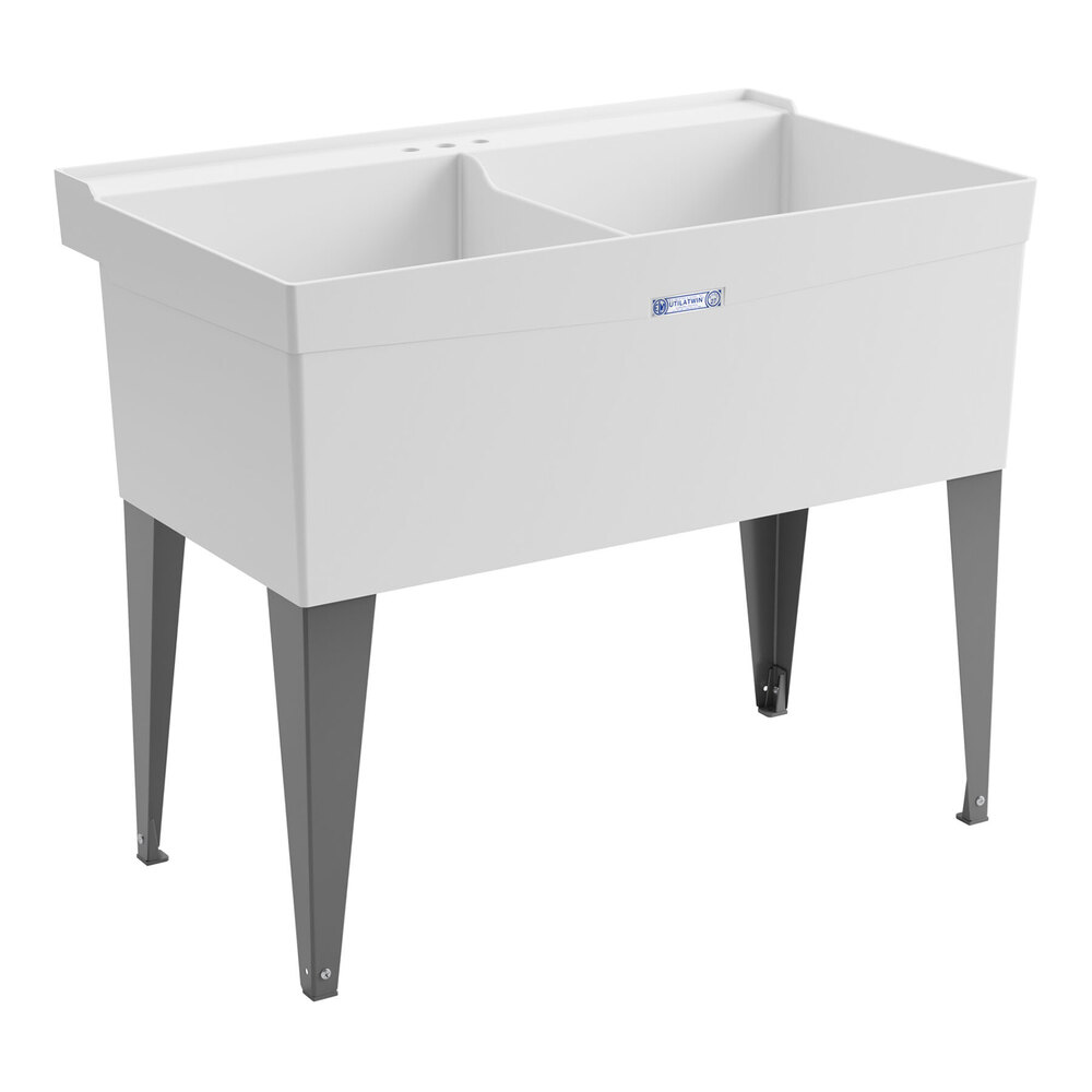 E.L. Mustee 27F UTILATWIN 40" x 24" 2-Compartment Thermoplastic Utility ...