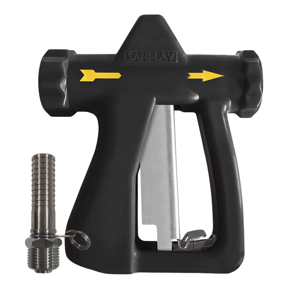 Sani-Lav NP1B Black Stainless Steel Insulated Ergonomic Hot Water Spray ...