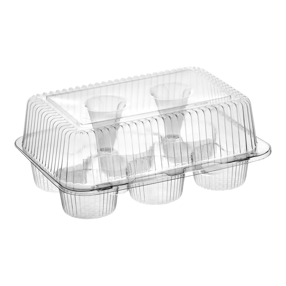 Inline Plastics SureLock 6-Compartment Clear Plastic Hinged Standard ...