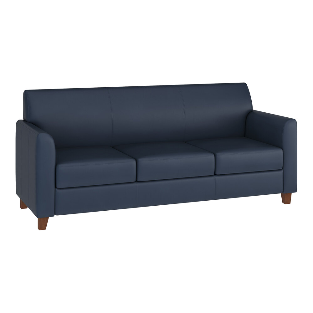 Flash Furniture Hercules Diplomat Navy LeatherSoft Sofa with Wooden Feet