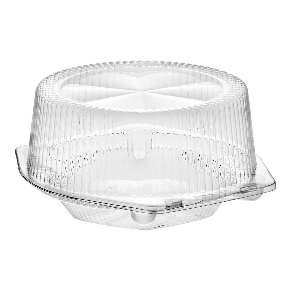 Inline Plastics SureLock 8" Clear Plastic Hinged Pie Container with ...