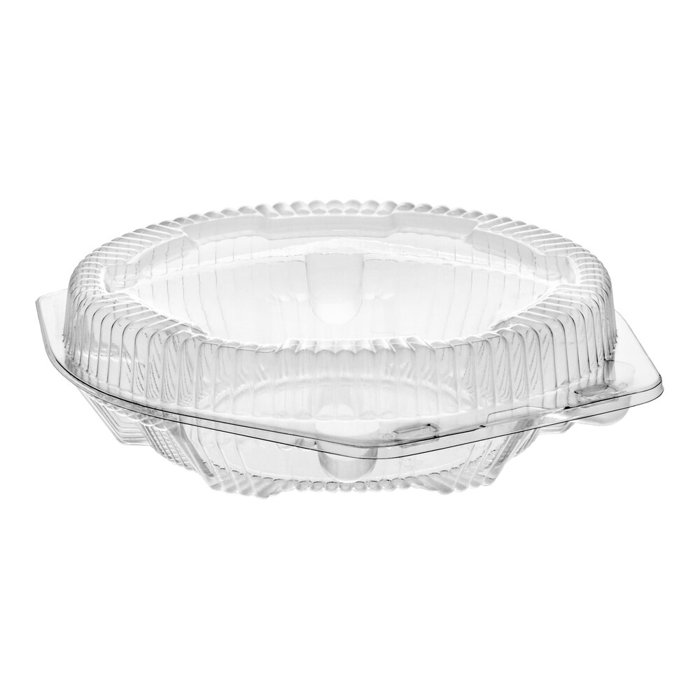 Inline Plastics SureLock 8" Clear Plastic Hinged Pie Container with Low ...